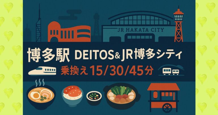 博多駅｜DEITOS＆JR博多シティ乗換え15/30/45分 - 大人トルネード